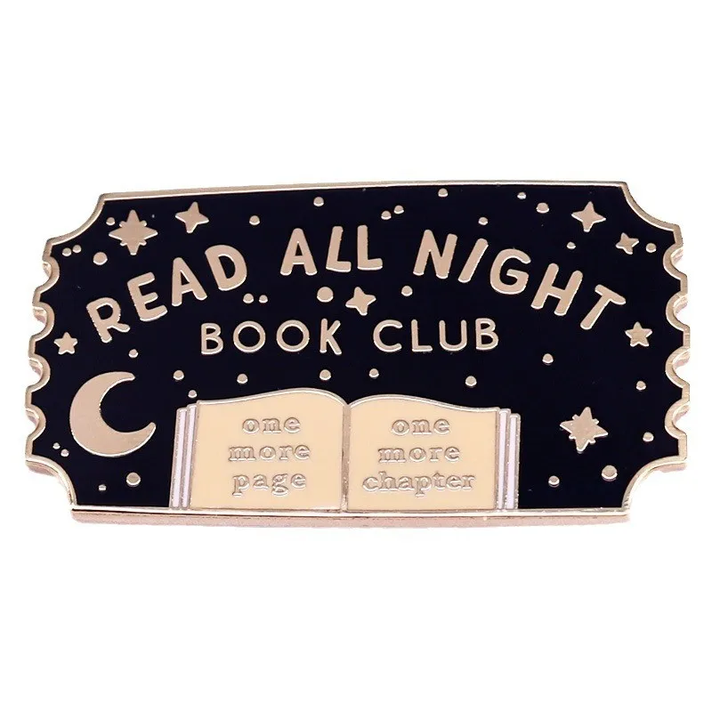 Read-All-Night-Book-Club-Enamel-Pin-Bookworm-Badge-Reading-Lover-Gift ...