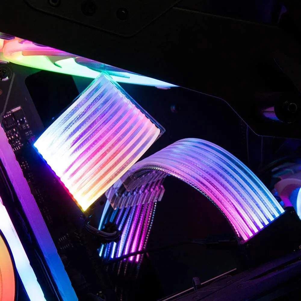 Rgb Glow Cabo De Extensão Neon Color Line Fonte De Alimentação Psu Cabo ...