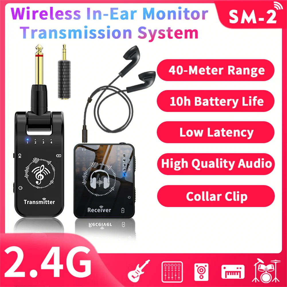 Wireless-In-Ear-Monitor-System-Rechargeable-Transmitter-Receiver ...