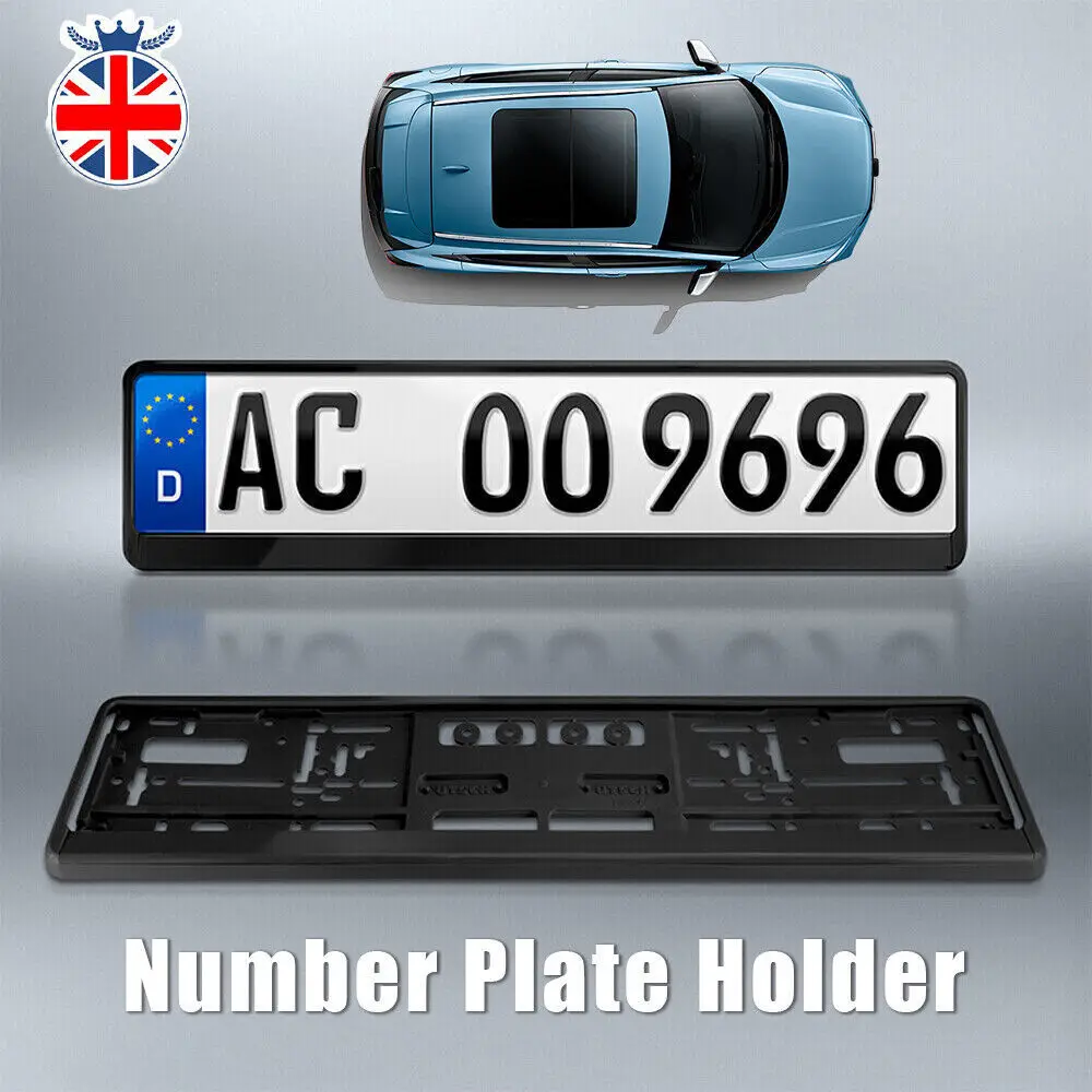 1X-NUMBER-PLATE-Gloss-BLACK-EFFECT-HOLDER-SURROUND-FOR-ANY-CAR ...