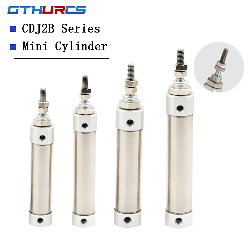 Double Acting CDJ2B Type Pneumatic Air Cylinders Mini Single Rod 10mm 12mm 16mm Bore 20mm 25mm ...