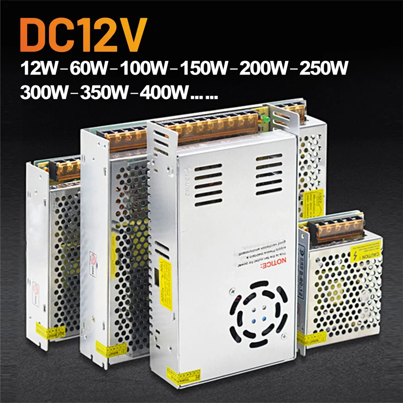 DC12V 12W 60W 100W 150W 200W 300W 350W 400W Switching Power Supply1A 5A ...