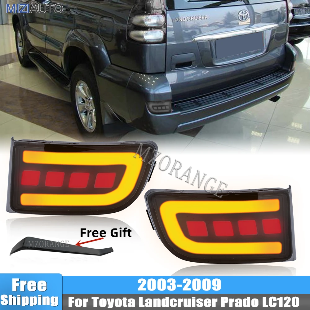 2pcs LED Rear Bumper Light For Toyota Landcruiser Prado 120 Series ...