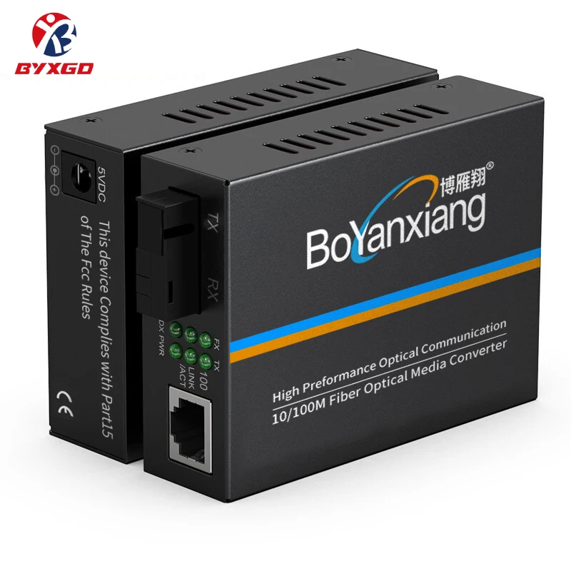 BYXGD-Pair-100-1000M-Gigabit-Fiber-Optical-Transceiver-Single-Mode ...
