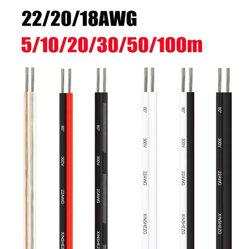 2-Pin-Electrical-Wire-22-20-18-AWG-Tinned-Copper-Wire-LED-Extension ...