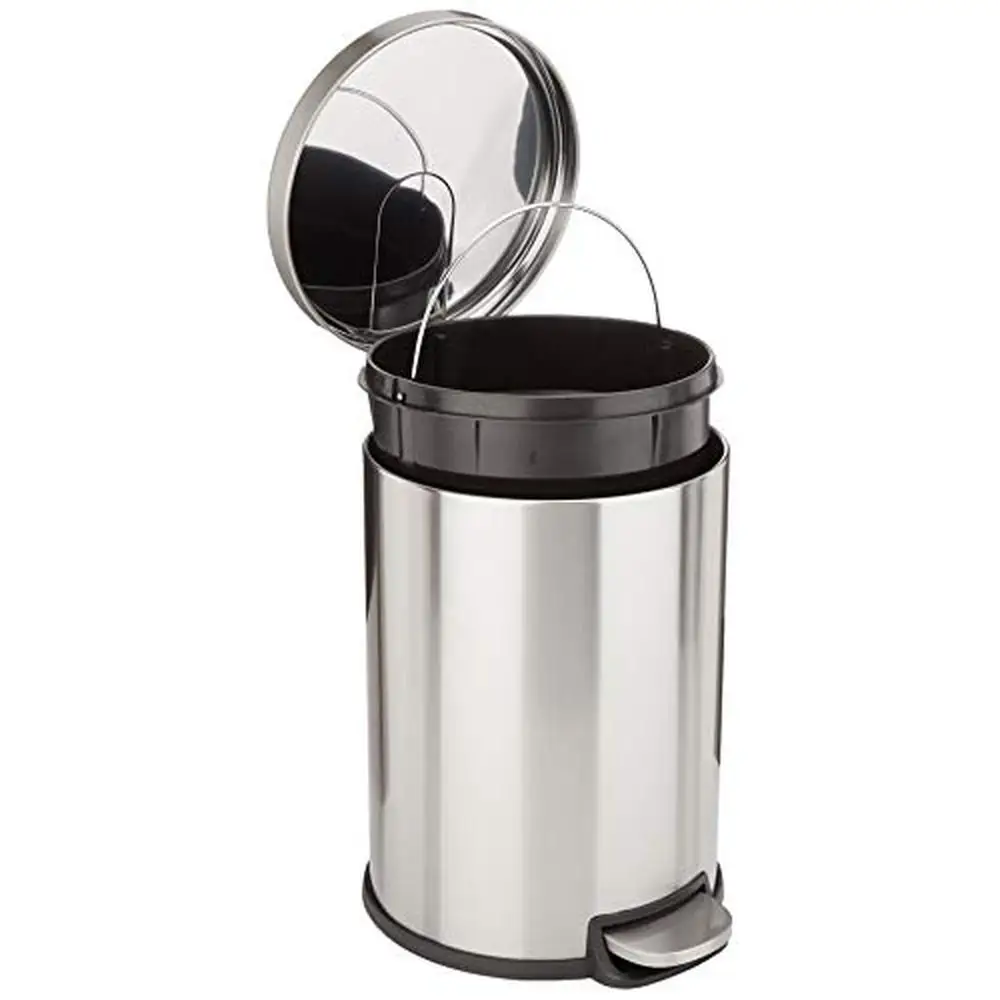 Soft-Close Step-On Trash Can 20L/5.3G Stainless Steel Removable Bucket ...