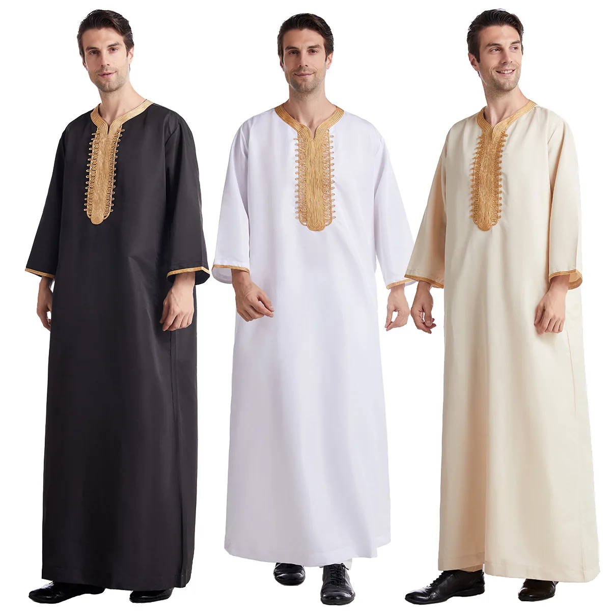 Longue-robe-musulmane-pour-homme-kimono-jubba-thobe-modeste-islamique ...