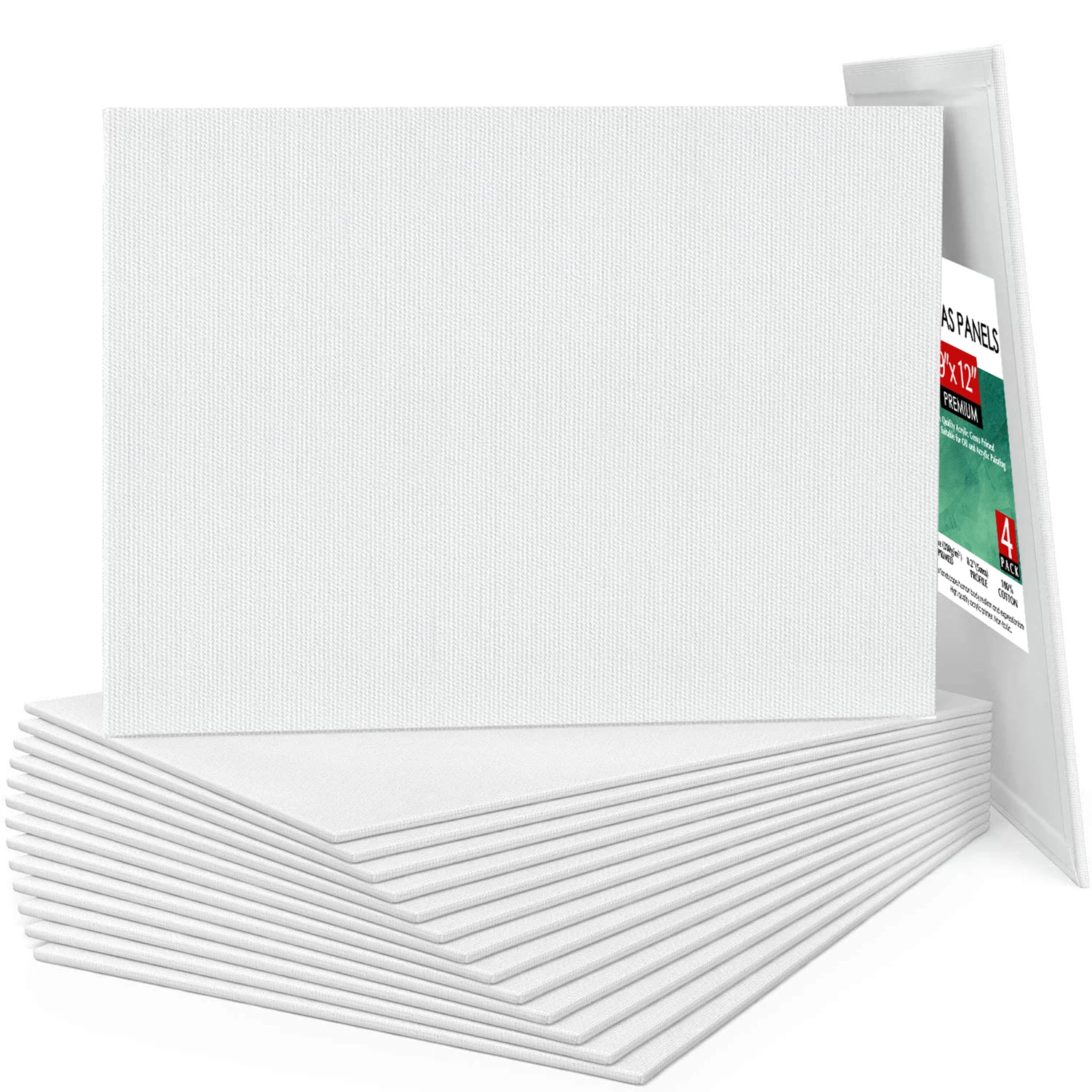 Canvas Panels 4 Pack 8 oz Primed Acid Free 100% Cotton Paint Canvas for ...