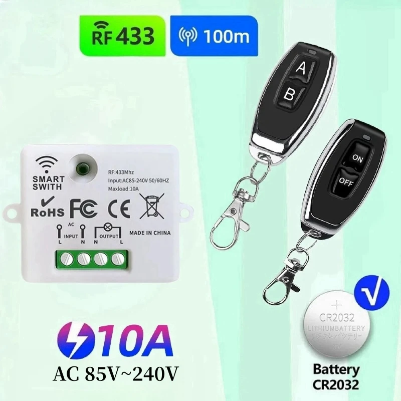 433MHz-AC-110V-220V-Wireless-RF-Remote-Control-Switch-1CH-Relay ...