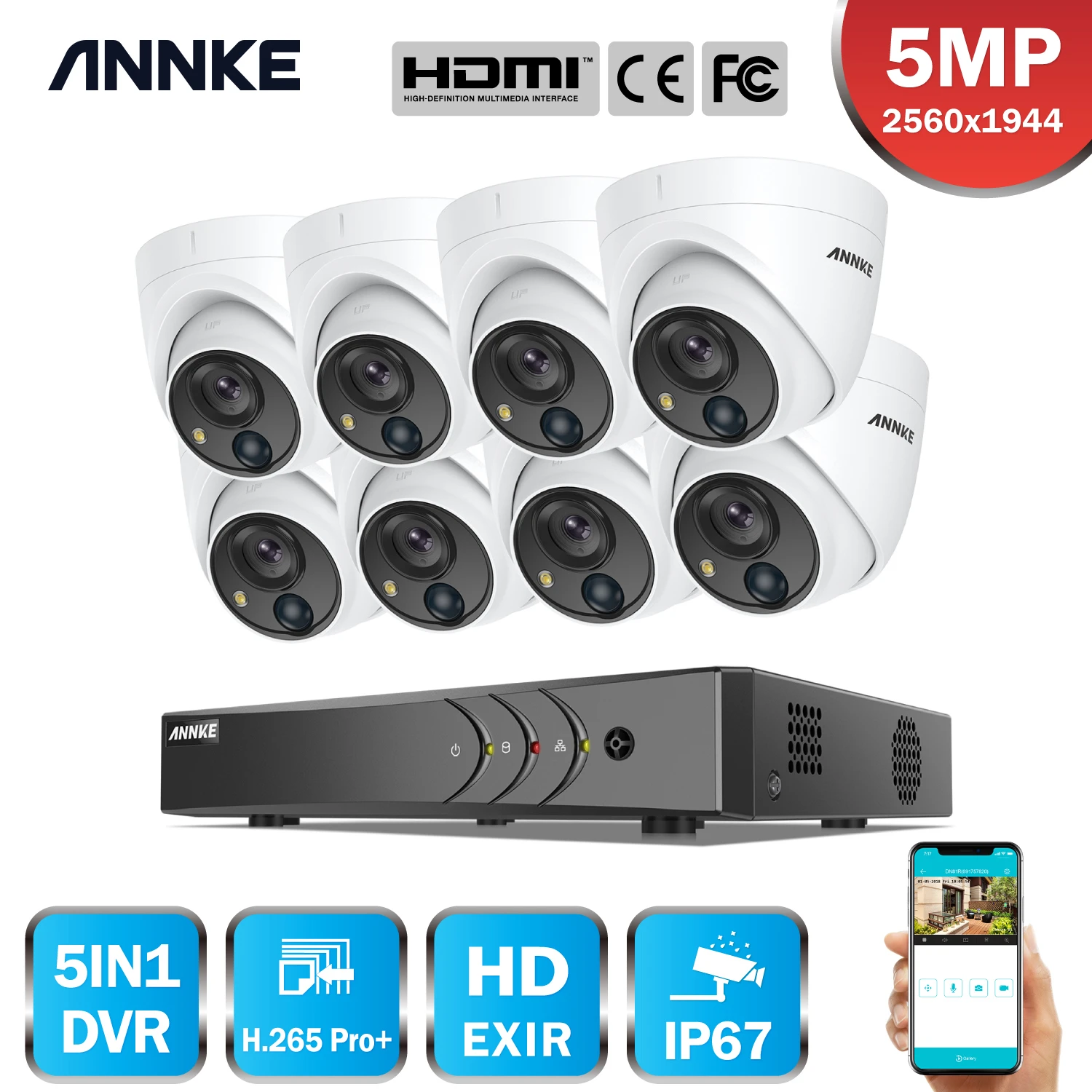 Annke 5mp Security Camera System H.265+ Dvr Surveillance With 4x/8x 5mp ...
