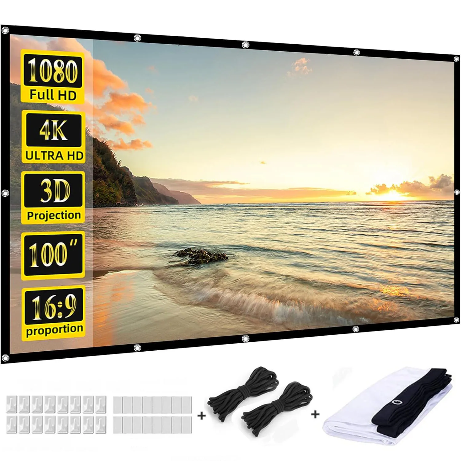 100-Inch-16-9-Portable-Foldable-Projection-Screen-1080P-3D-4K-HD-Hight ...