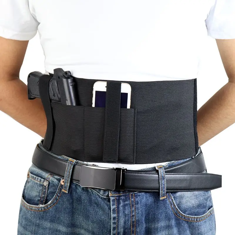 Tactical-Belly-Gun-Holster-Concealed-Carry-Waist-Band-95CM-Elastic ...