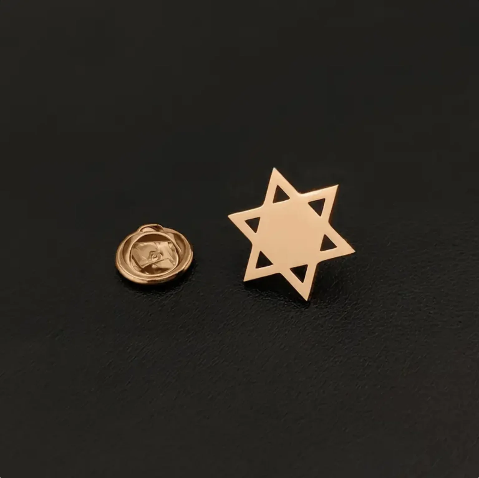 Broche estrela de seis pontas em aço inoxidável para homens ...