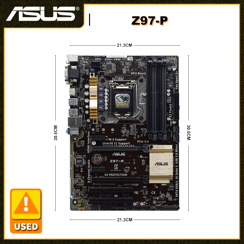 ASUS Z97-P Desktop Motherboard Lga 1150 Atx Motherboard Support Ddr3 ...