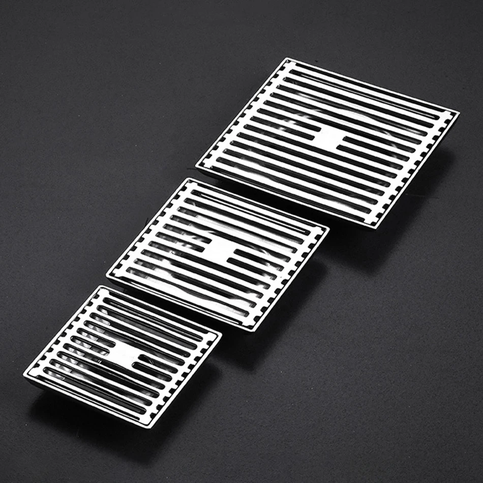 Floor Drain SUS 304 Stainless Steel Square Sliver Anti-odor Bathroom ...