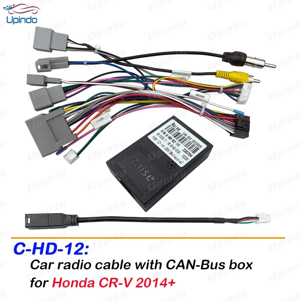 Car Radio Cable with CAN Bus Box Adapter Wiring Harness Power Connector for Honda CR V 2014 ...