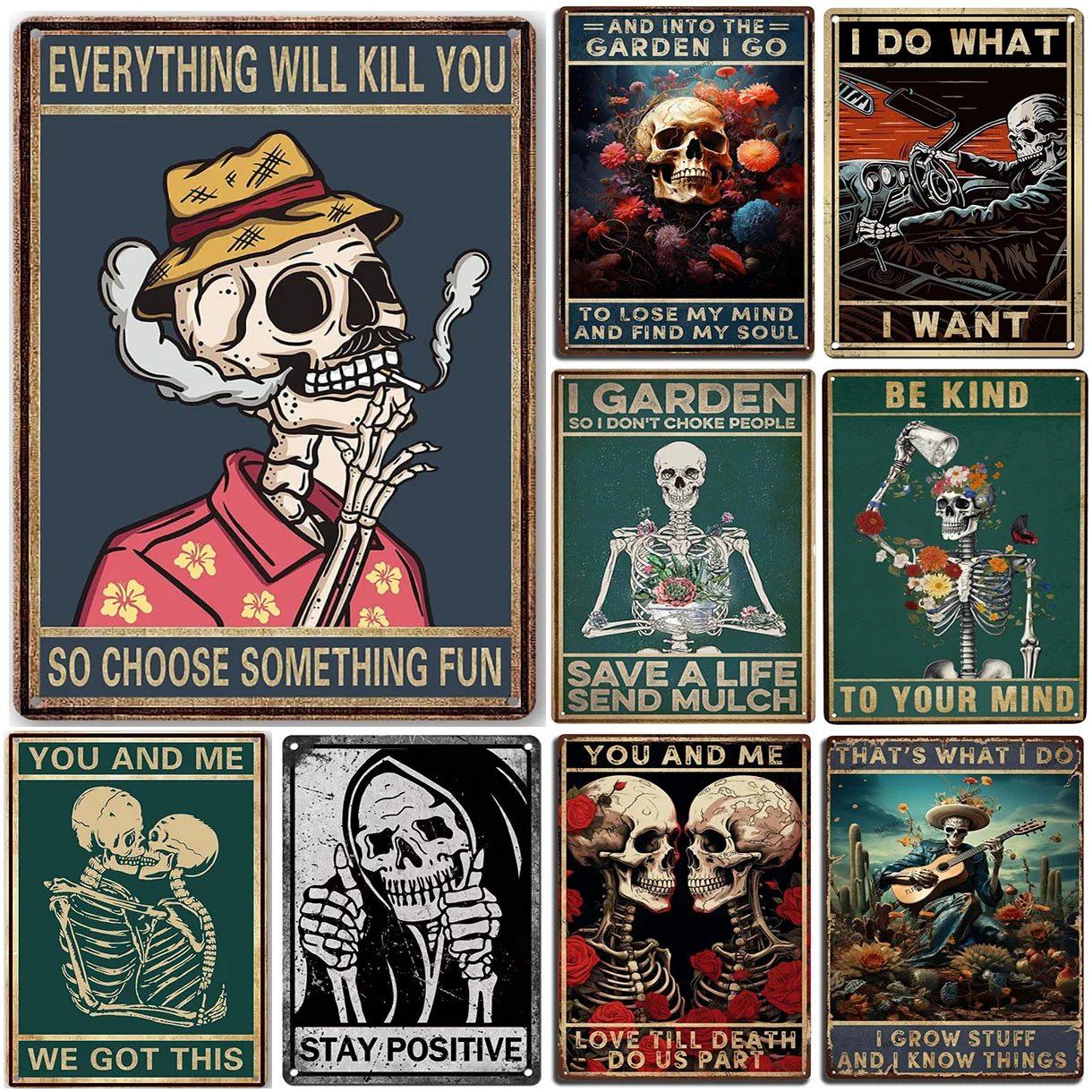 Choose-Something-Fun-Skull-Metal-Tin-Signs-Posters-Plate-Wall-Decor-for ...
