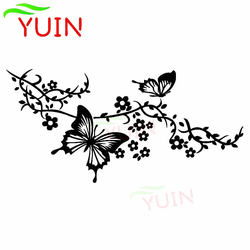 YUIN-Art-Flower-Butterfly-Car-Sticker-Fashion-Car-Window-Decoration-PVC ...