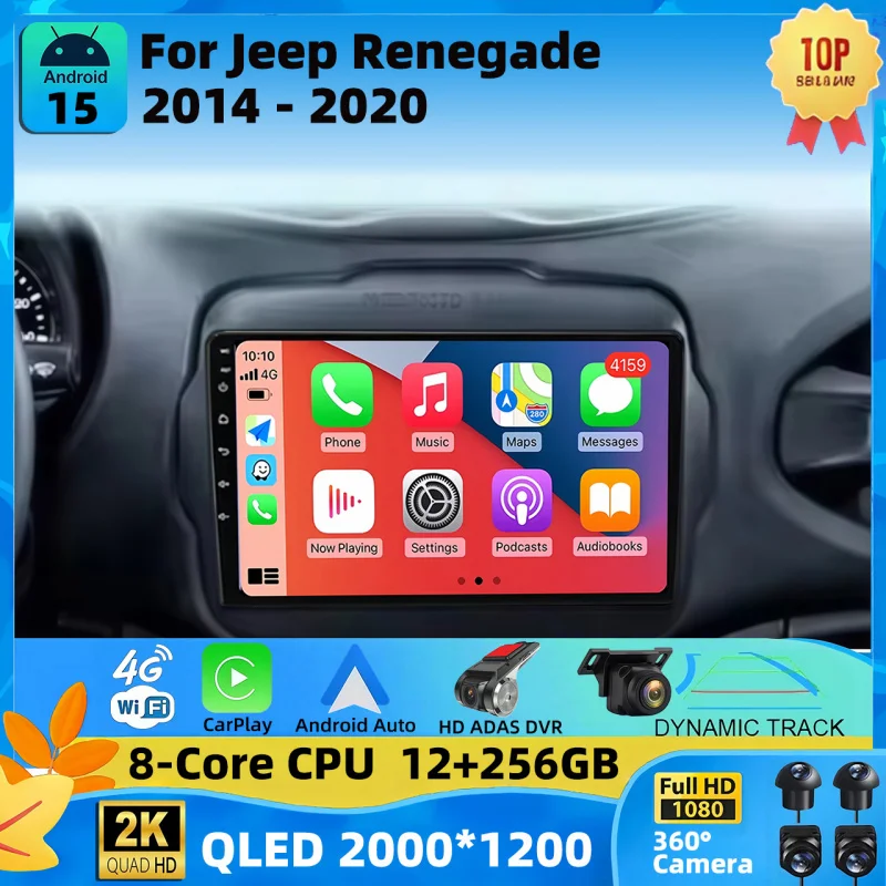 Android 15 para Jeep Renegade 2014 - 2020 2K QLED Android Radio de ...