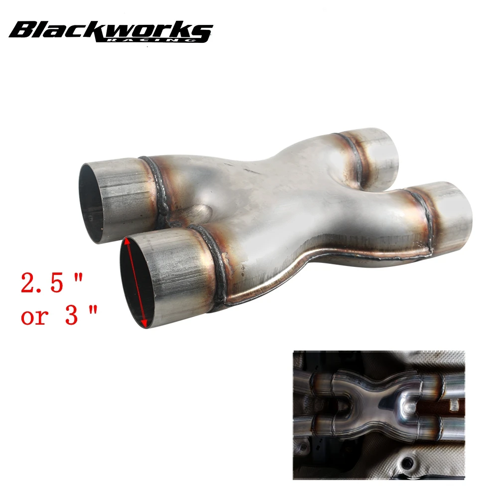 High-Performance-Universal-Exhaust-X-Pipe-2-5-3-Inlet-Outlet-Stainless ...