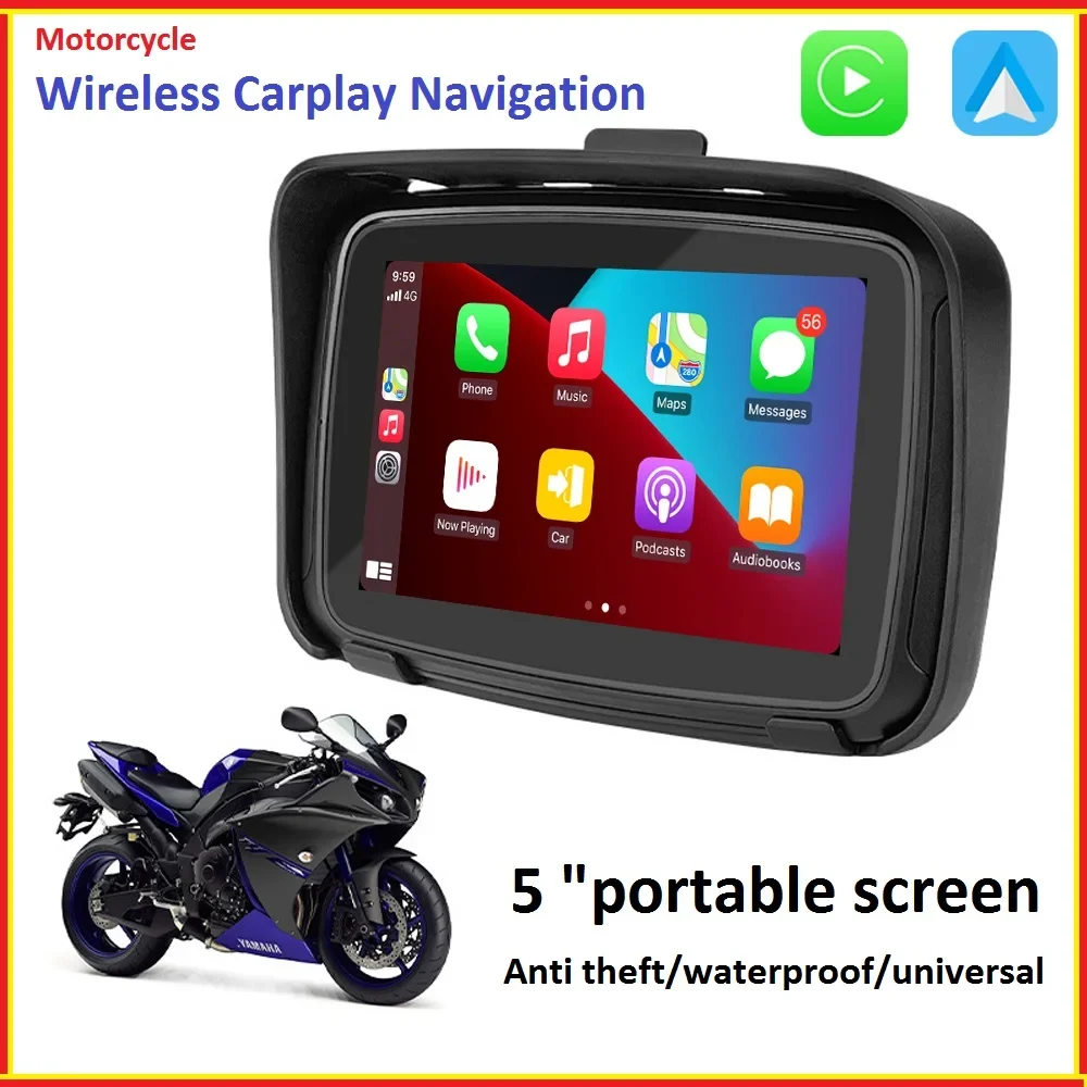 TomoStrong-Portable-Motorcycle-5-inch-Wireless-Carplay-Android-Auto ...