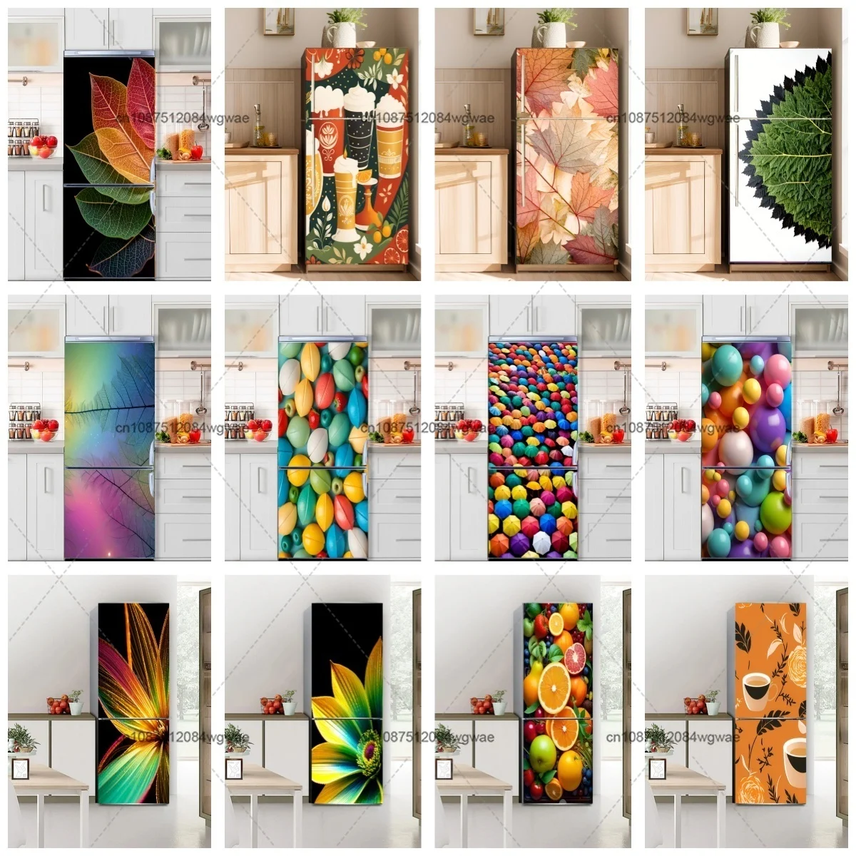 Kitchen-Adhesive-Fridge-Door-Cover-Wallpaper-Sticker-Room-Decoration ...