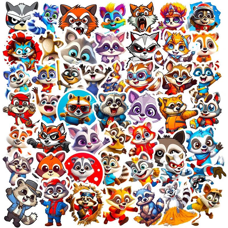 10-30-50PCS-Cute-Raccoon-PVC-Sticker-Aesthetic-Decoration-Scrapbooking ...