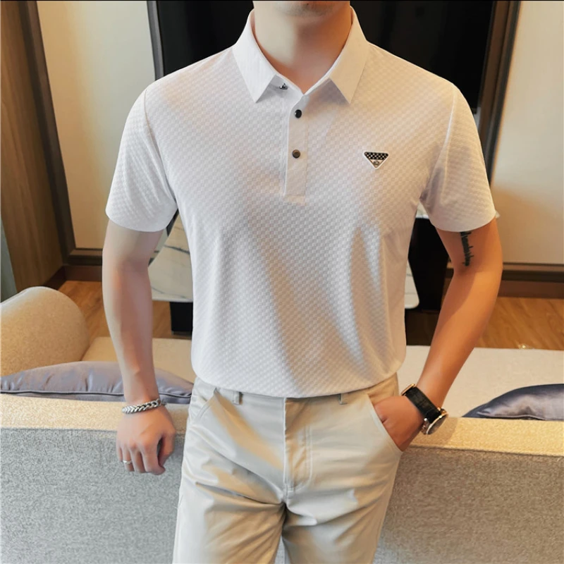 High-Quality-Summer-Ice-Polo-Shirt-for-Men-Slim-Fit-Cool-Breathable-T ...