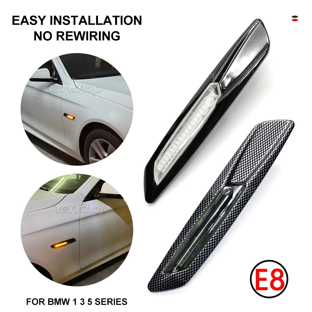 Amber-LED-Car-Front-Side-Marker-Blinker-Lights-Indicator-For-BMW-1-3-5 ...