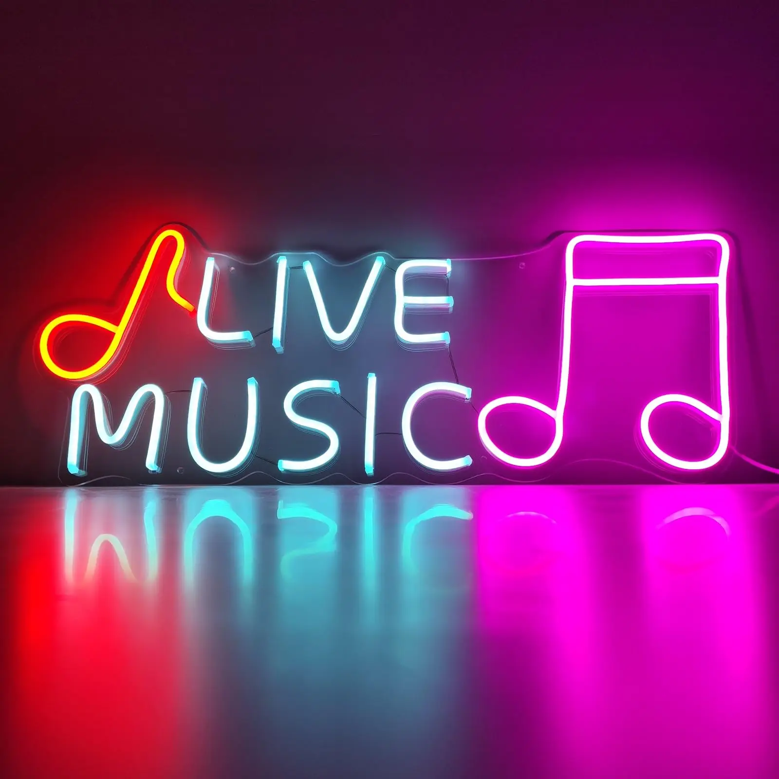 Live Music Neon Sign Music Record Led for Wall Decor,Light Up Signs for ...