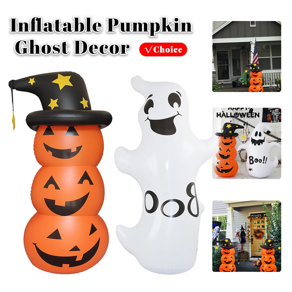 Halloween-Inflatables-White-Ghost-Scary-Stacked-Inflatable-Pumpkins ...