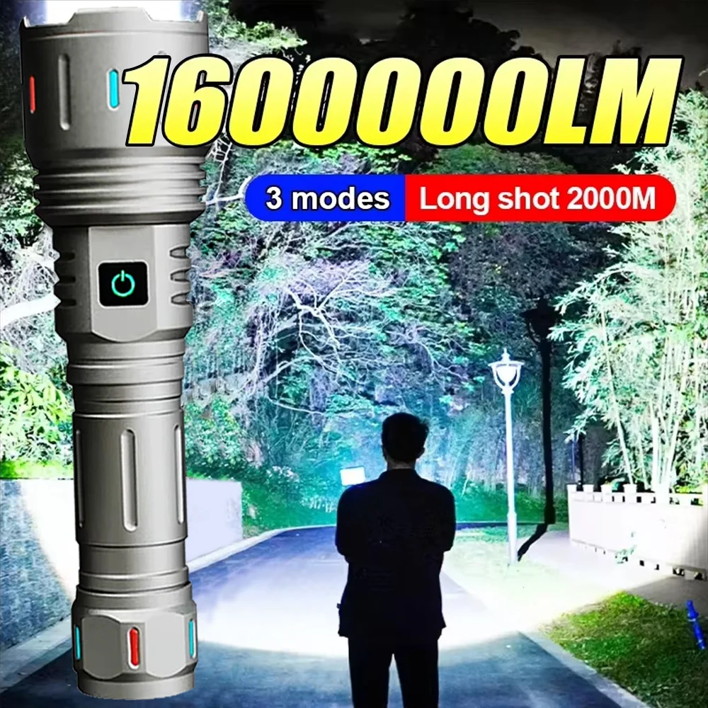 2000M-Long-Range-Tactical-Torch-1600000LM-High-Power-Led-Flashlight-Usb ...