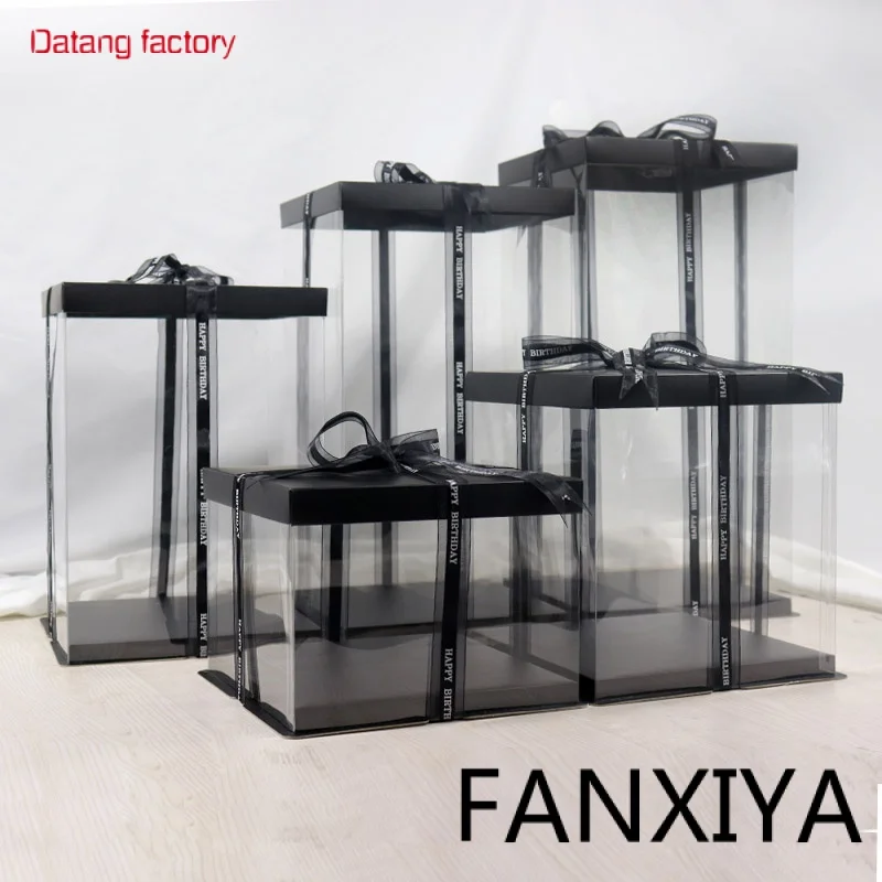 6 8 10 12 Inch Square Black High Wedding Transparent Acetate Plastic ...