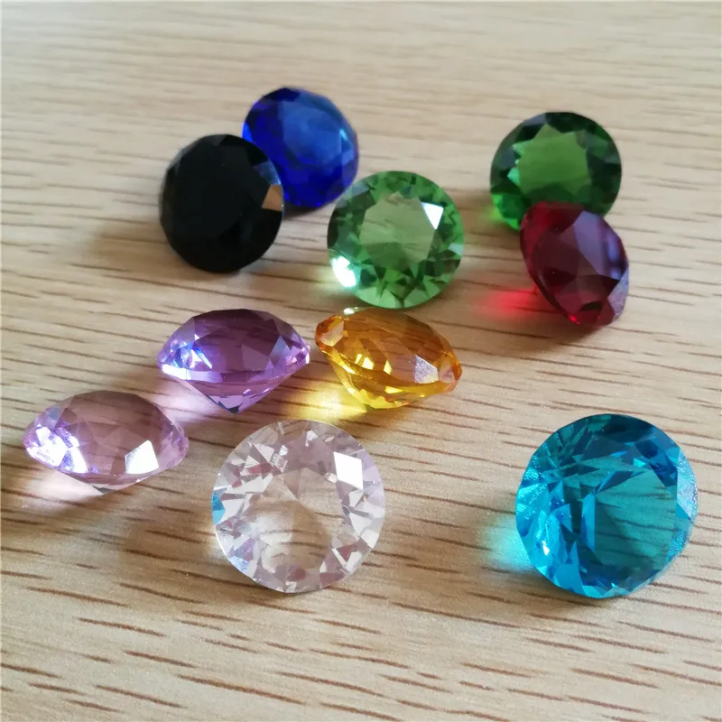 20mm Colors Cut Glass Giant Crystal Diamond Shaped Paperweight Decor ...