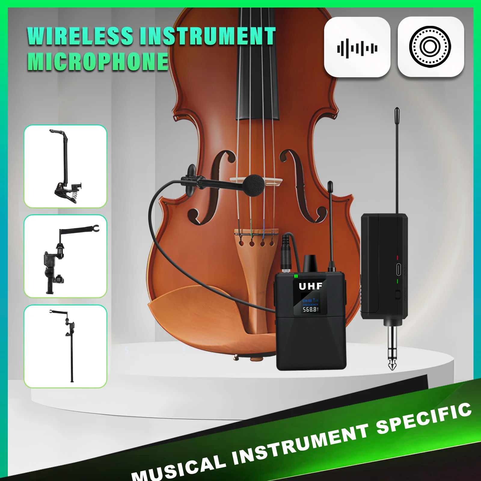 Musical-Instrument-Omnidirectional-Pickup-Mini-Lapel-Violin-Microphone-Wasit-Instrument ...