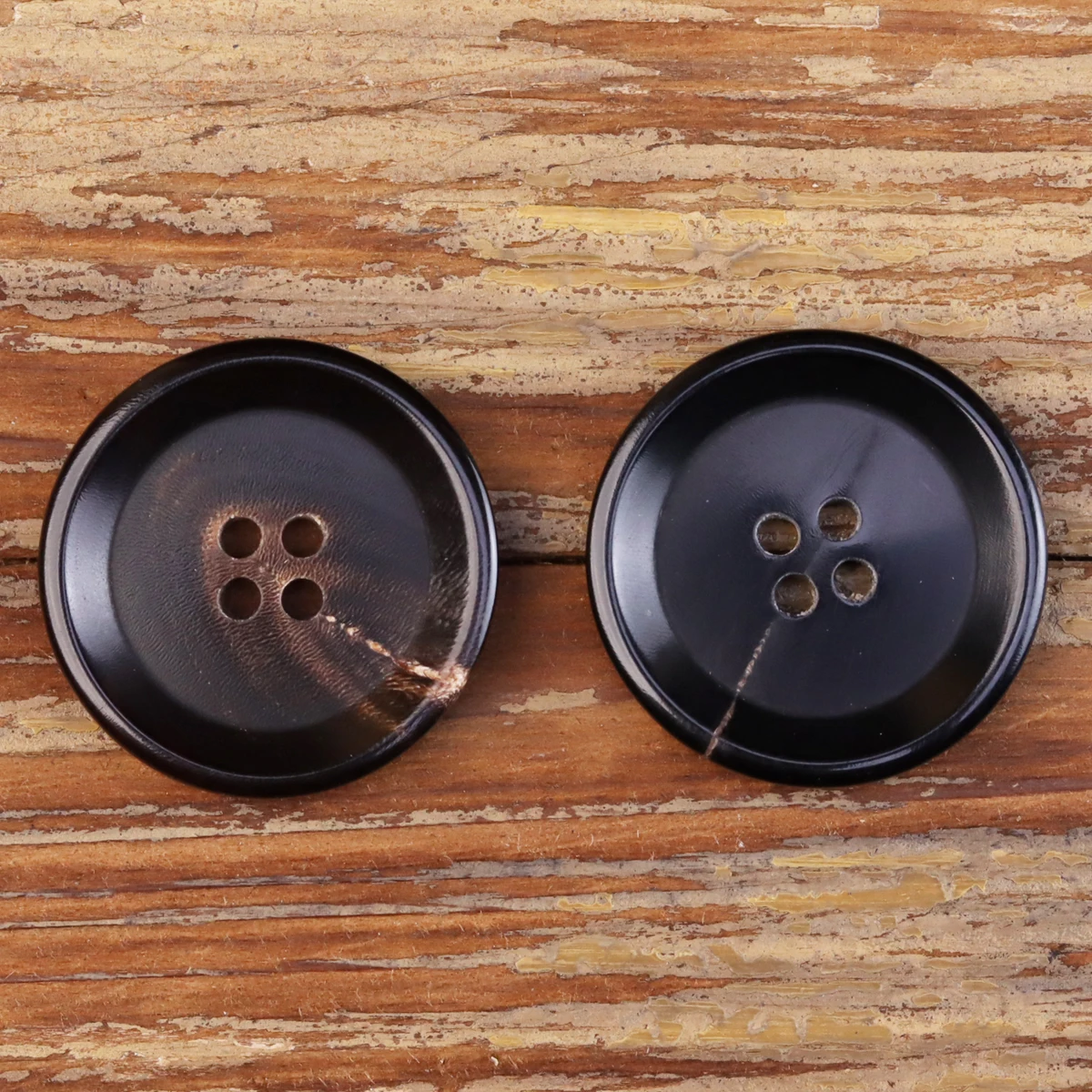 6pcs-High-Qulity-Glossy-Genuine-Horn-Buttons-For-Clothing-Black-Dark ...