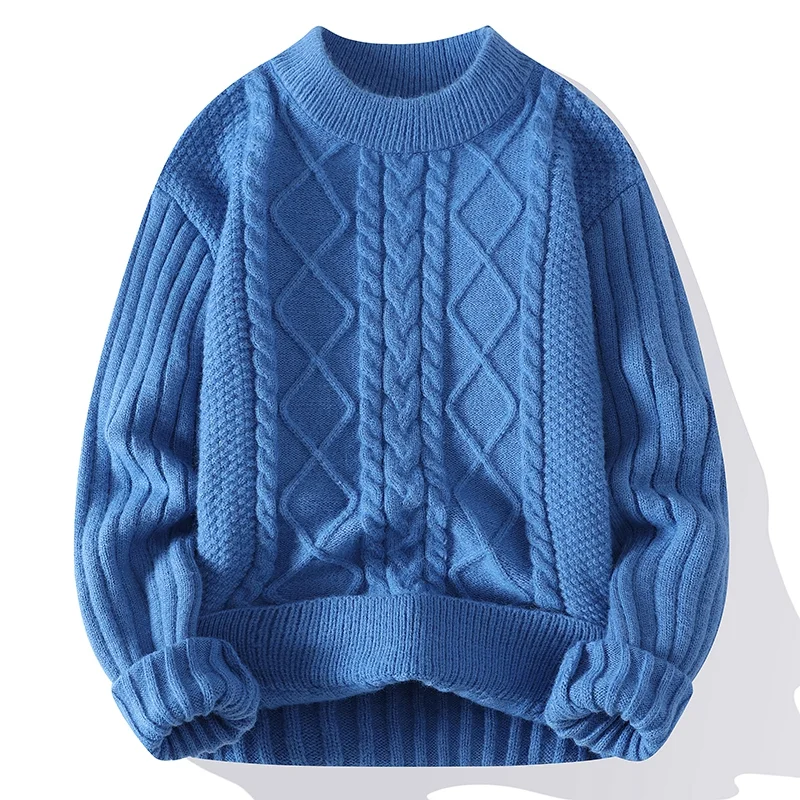 New-Thick-Warm-Pullovers-Round-Collar-Long-Sleeve-Weave-Half-Turtleneck ...