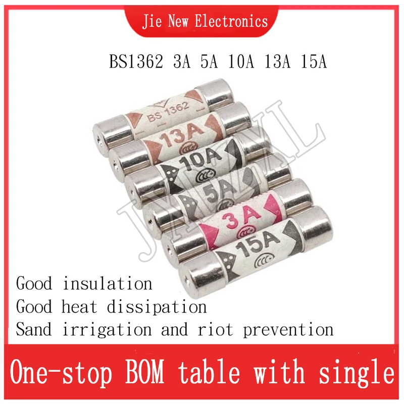 10PCS British Bussmann Fuses BS1362 6*25 Filling sand Riot Ceramic fuse ...