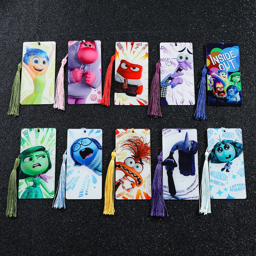 Disney-Cartoon-Inside-Out-2-Acrylic-Bookmark-with-Tassel-2-Sides-Cute ...