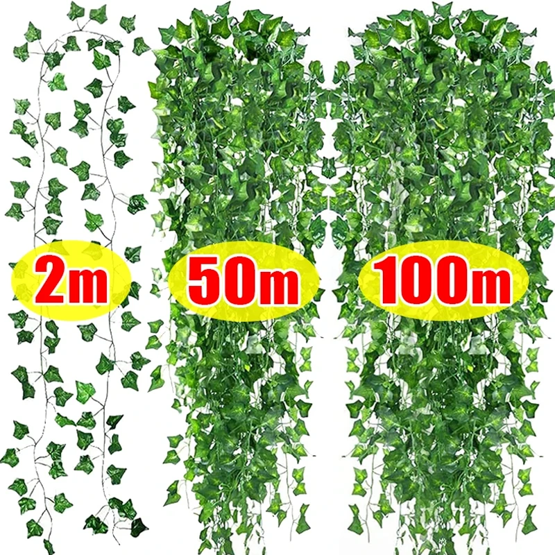 Hoja-verde-Artificial-hiedra-vid-DIY-planta-falsa-hojas-enredaderas-rat ...