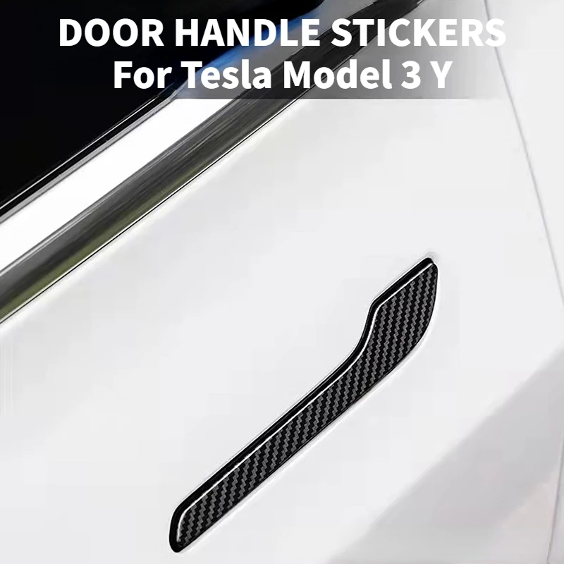 4pcs Car Door Handle Sticker For Tesla Model 3 Y 2017 - 2022 Door Wrap ...