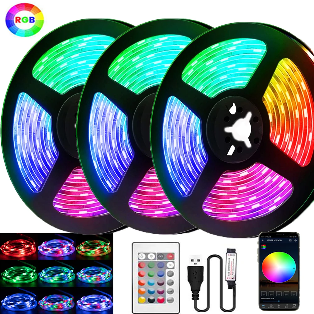 Usb Led Strip Lights Rgb 2835 Bluetooth Control Flexible Lamp 5v Tape ...