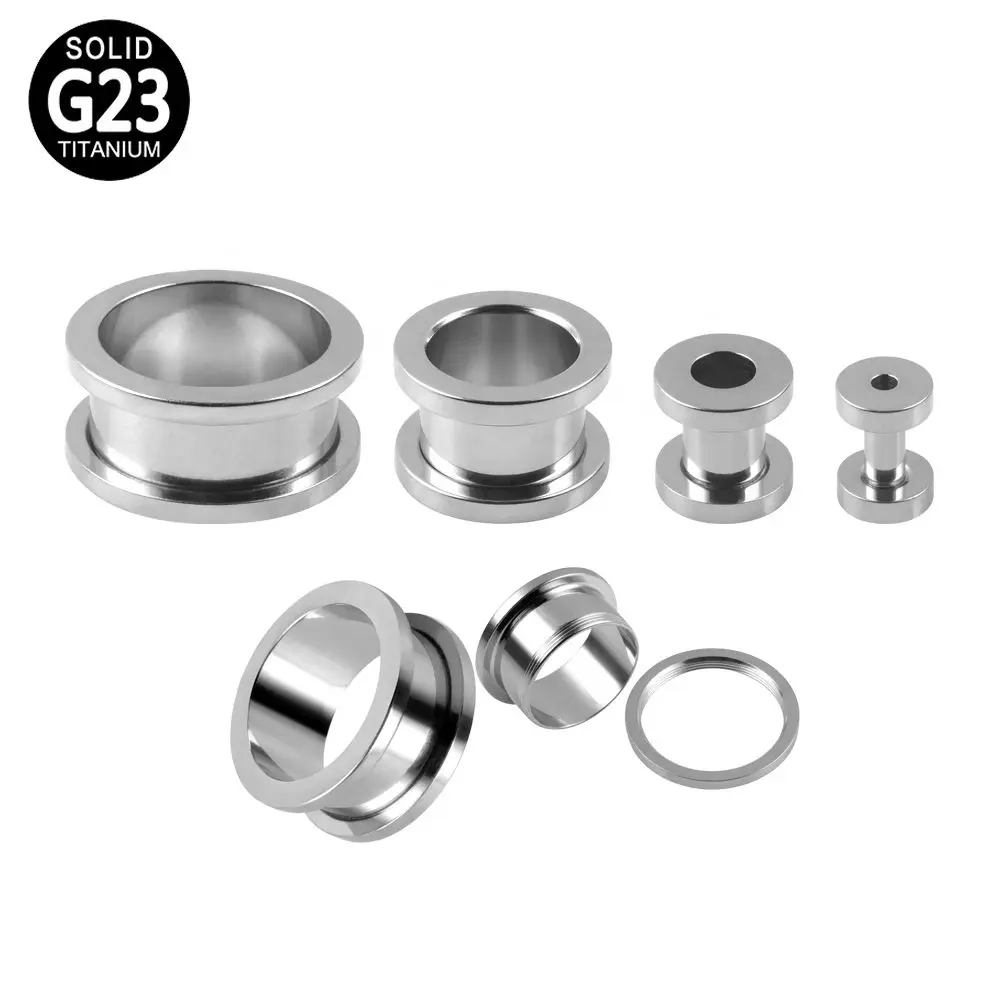 2PCS-G23-Titanium-Ear-Flesh-Tunnel-Plug-Piercing-Earlet-Gauges ...