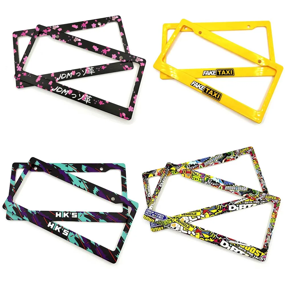 2PCS-JDM-USA-Standard-ABS-Car-License-Plate-Frame-for-HKS-Ukiyo-e-Blue ...