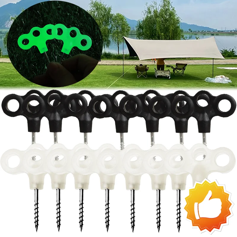 Luminous Tent Peg Screw Peg Nail Spike Hook Rope Tree Decking Travel ...