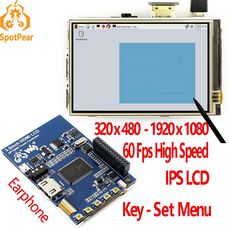 Raspberry Pi 3.5 Inch LCD Touchscreen 3.5inch Display 480×320 IPS Touch ...
