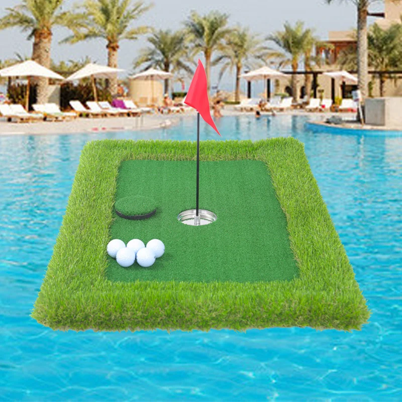 2021-New-Floating-Green-Golf-Mat-Water-Pool-Flag-Driving-Artificial ...