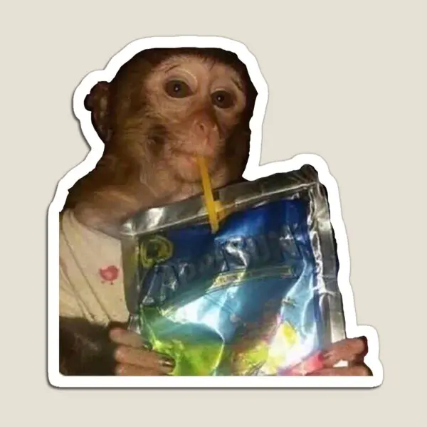 Monkey-Sipping-Caprisun-Meme-Magnet-Home-Holder-Refrigerator-Stickers ...