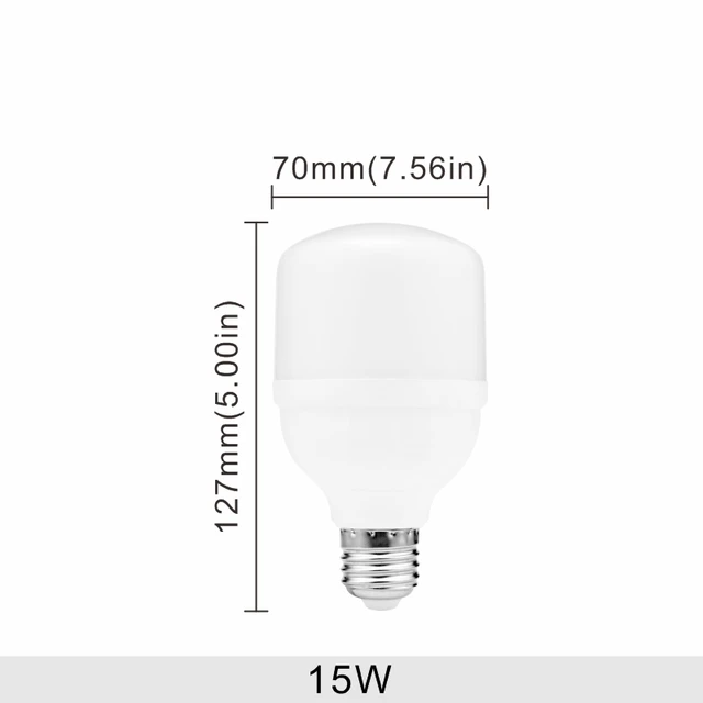 Bombilla LED E27, 60W, 50W, 40W, 30W, 20W, 15W, 10W, 5W, lámpara de 220V sin parpadeo