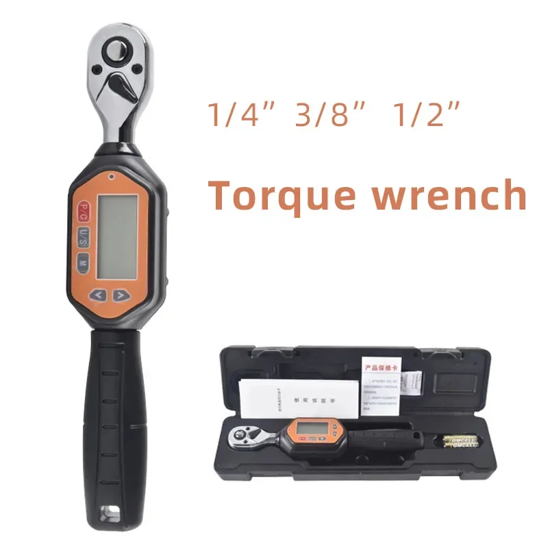 1/2 3/8 1/4 Digital Preset Torque Wrench Bidirectional Ratchet Head Professional Adjustable ...